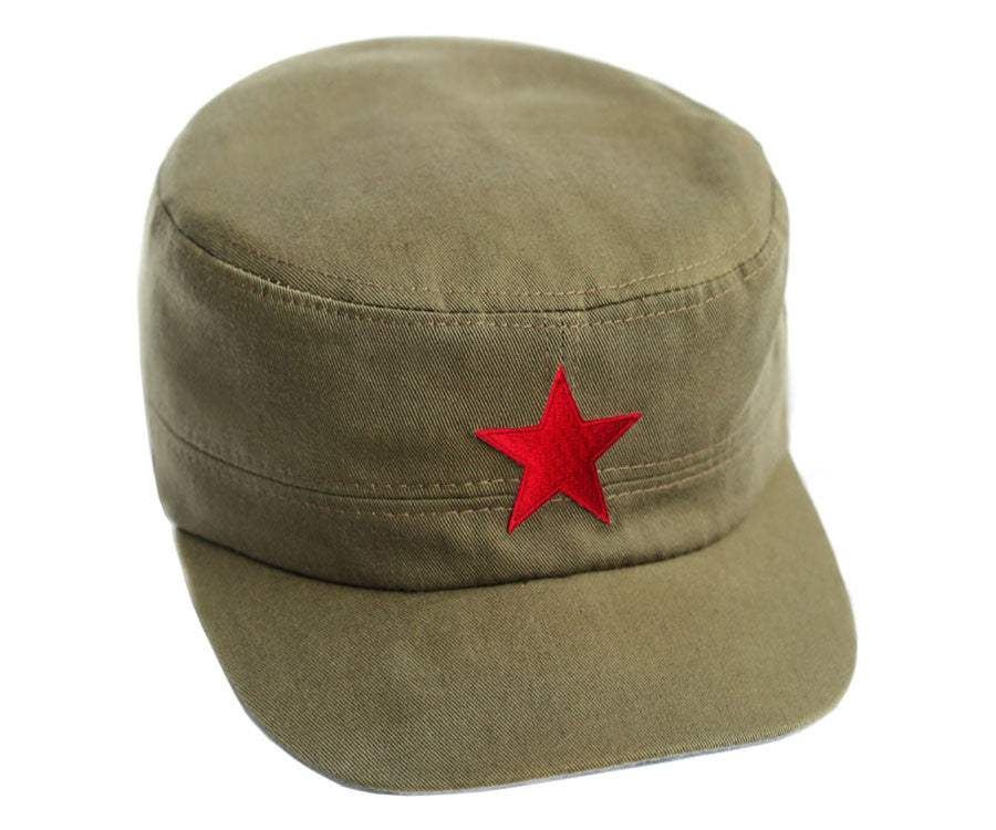 Che Guevara army green military cap / hat with embroidered red star ...