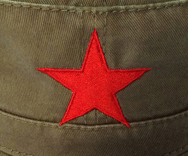 Che Guevara army green military cap / hat with embroidered red star ...