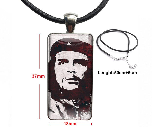 Che Guevara necklace with Che image on starburst background pendant ...